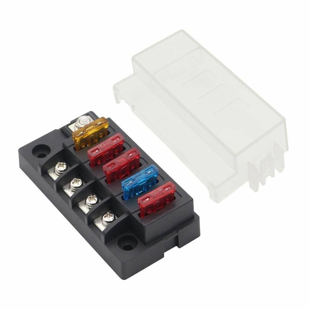 Блок предохранителей 100A 4-канальный с шиной, - A