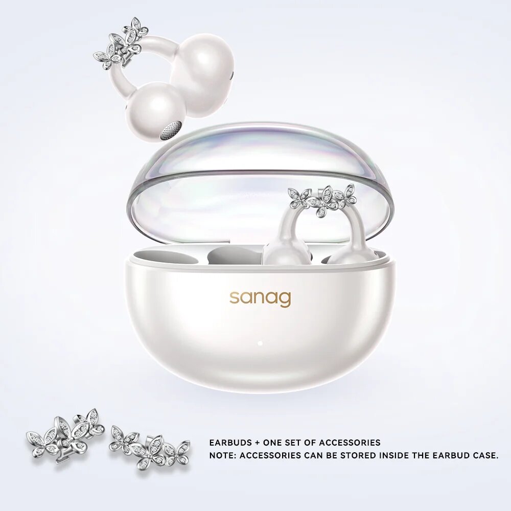 Sanag S6S Nova Беспроводные наушники-серьги Butterfly White