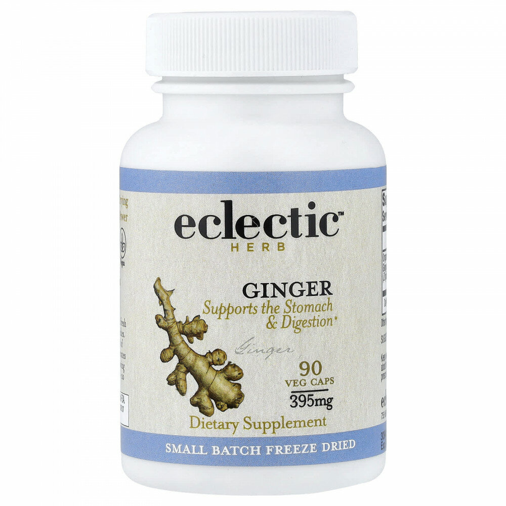 Eclectic Herb, имбирь, 395 мг, 90 вегетарианских капсул