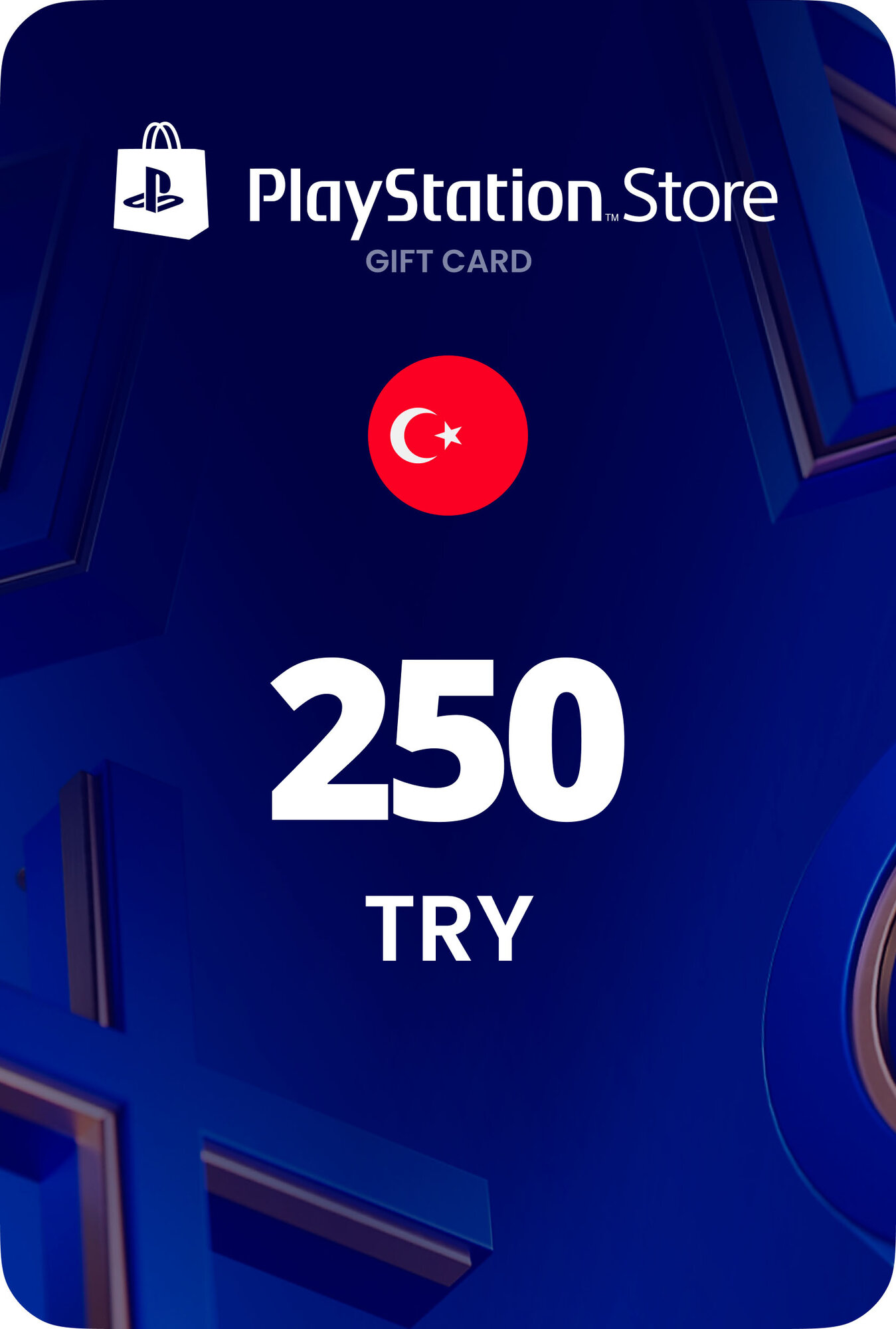 Карта пополнения Playstation Store Турция 250 TRY (PlayStation; PS4, PS5, PS Vita; Регион активации Турция)