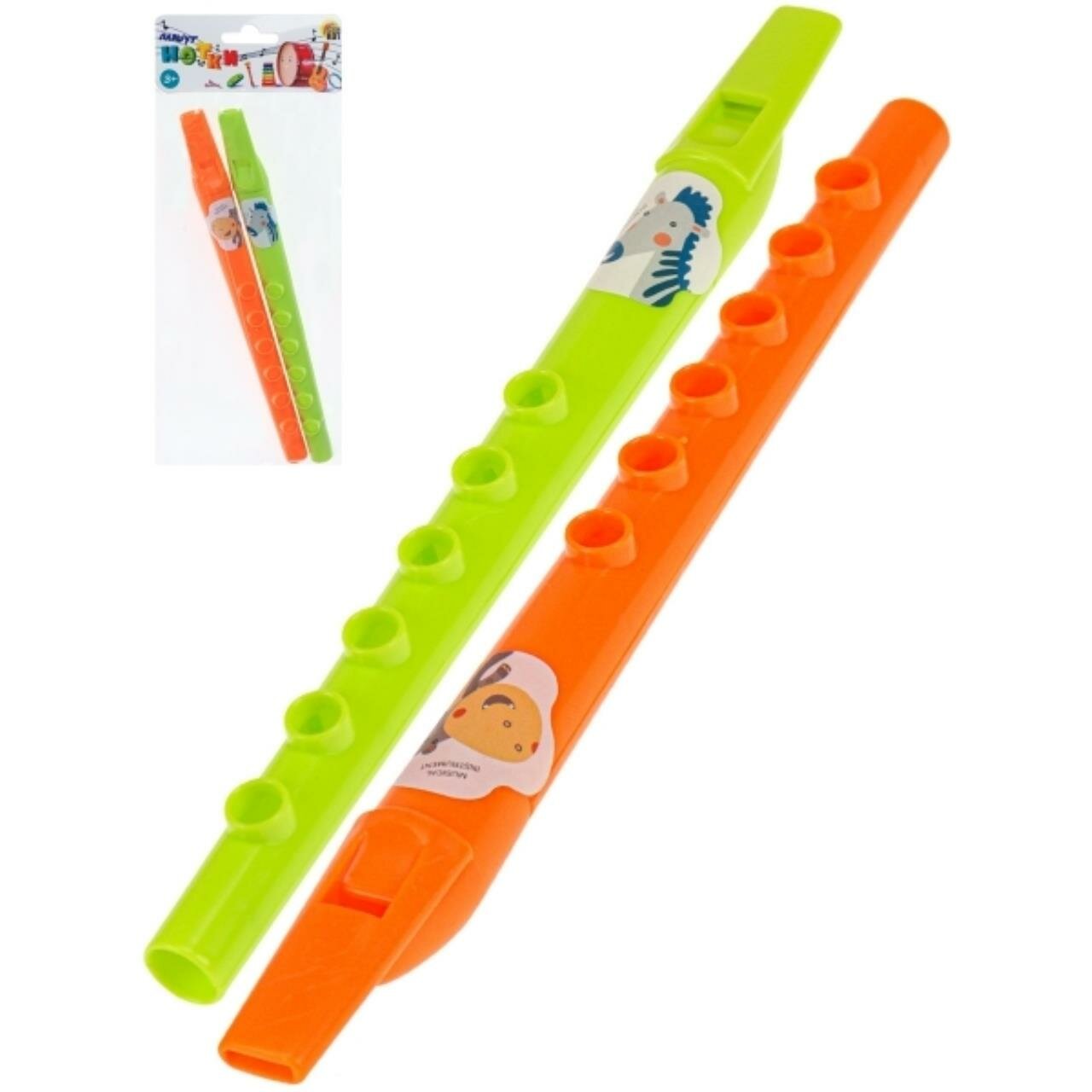 Набор дудочек Рыжий Кот "Веселый Оркестр", для развития музыкальных способностей, 2 шт.