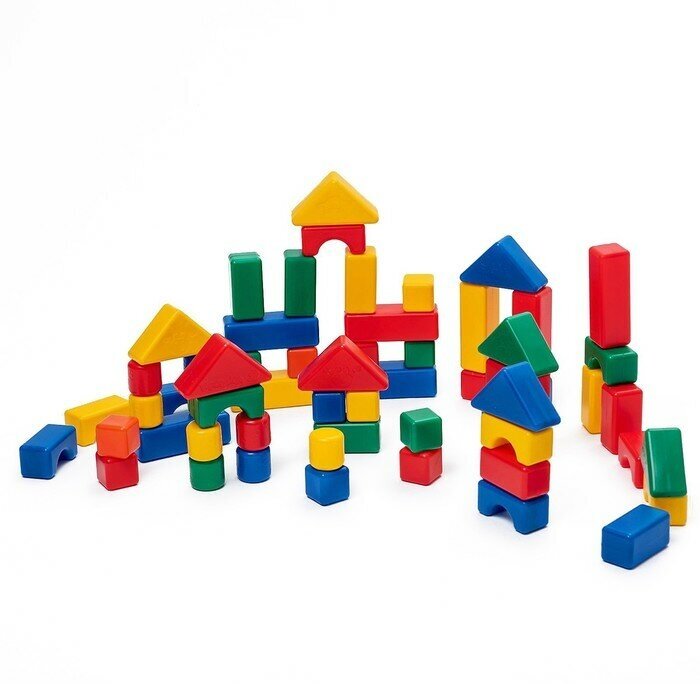 Соломон Кубики детские, пластиковые, цветные, 60 штук, 4 × 4 см