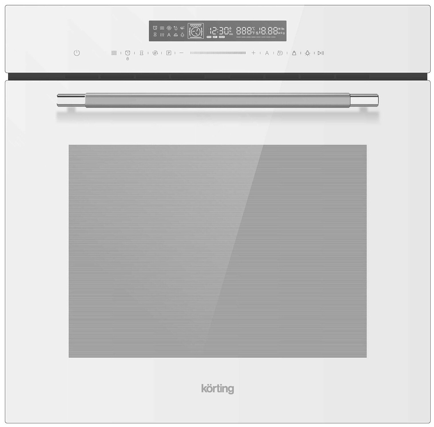 Электрический духовой шкаф Korting OKB 1360 CSGW MW 59 см, 72 л гриль конвекция, белый