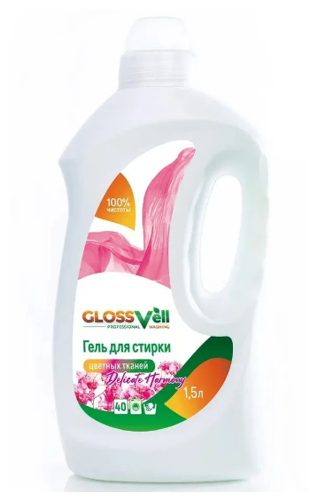 Гель для стирки цветного белья Glossvell Delicate Harmony 1,5л, серия Parfume