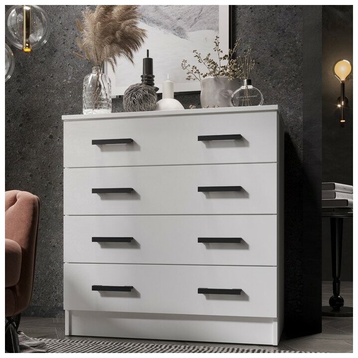 Комод для хранения «Эра. К800», с 4 выдвижными ящиками, 800×830×440 мм, цвет белый