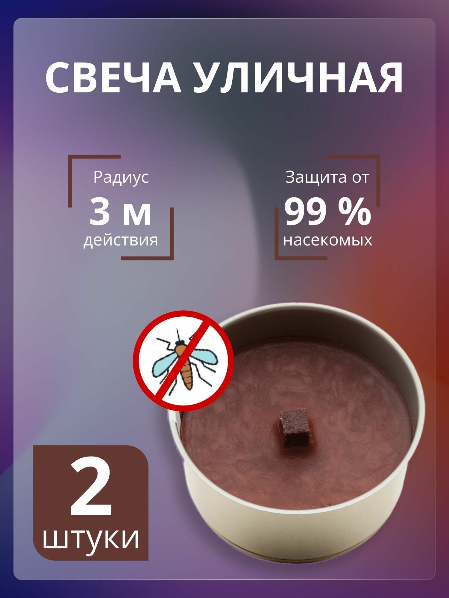 Свеча уличная антимоскитная в наборе