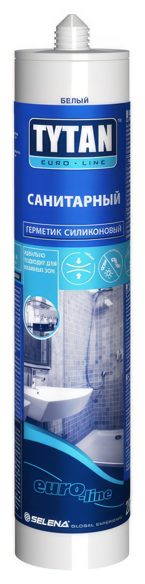 Герметик силиконовый TYTAN Euro-Line санитарный 280мл белый арт.95565
