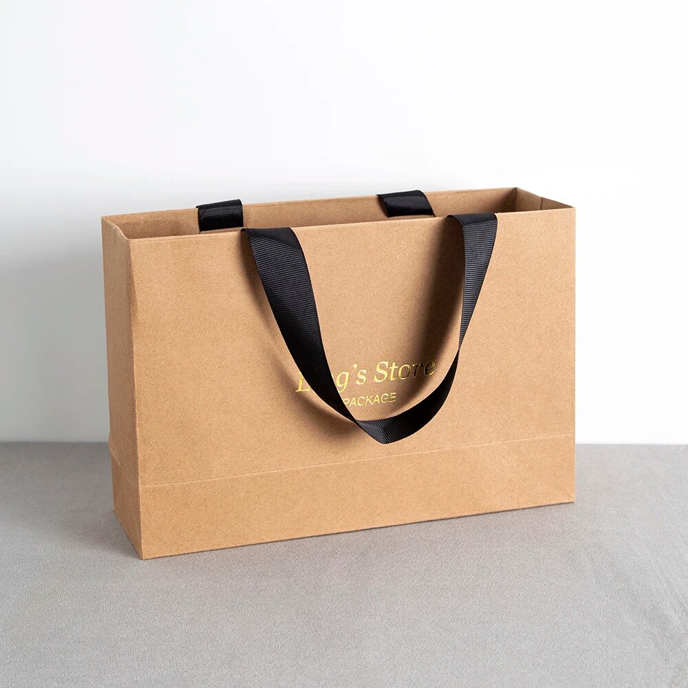 Бумажная сумка с логотипом 50pcs with logo, 25x8x17cm