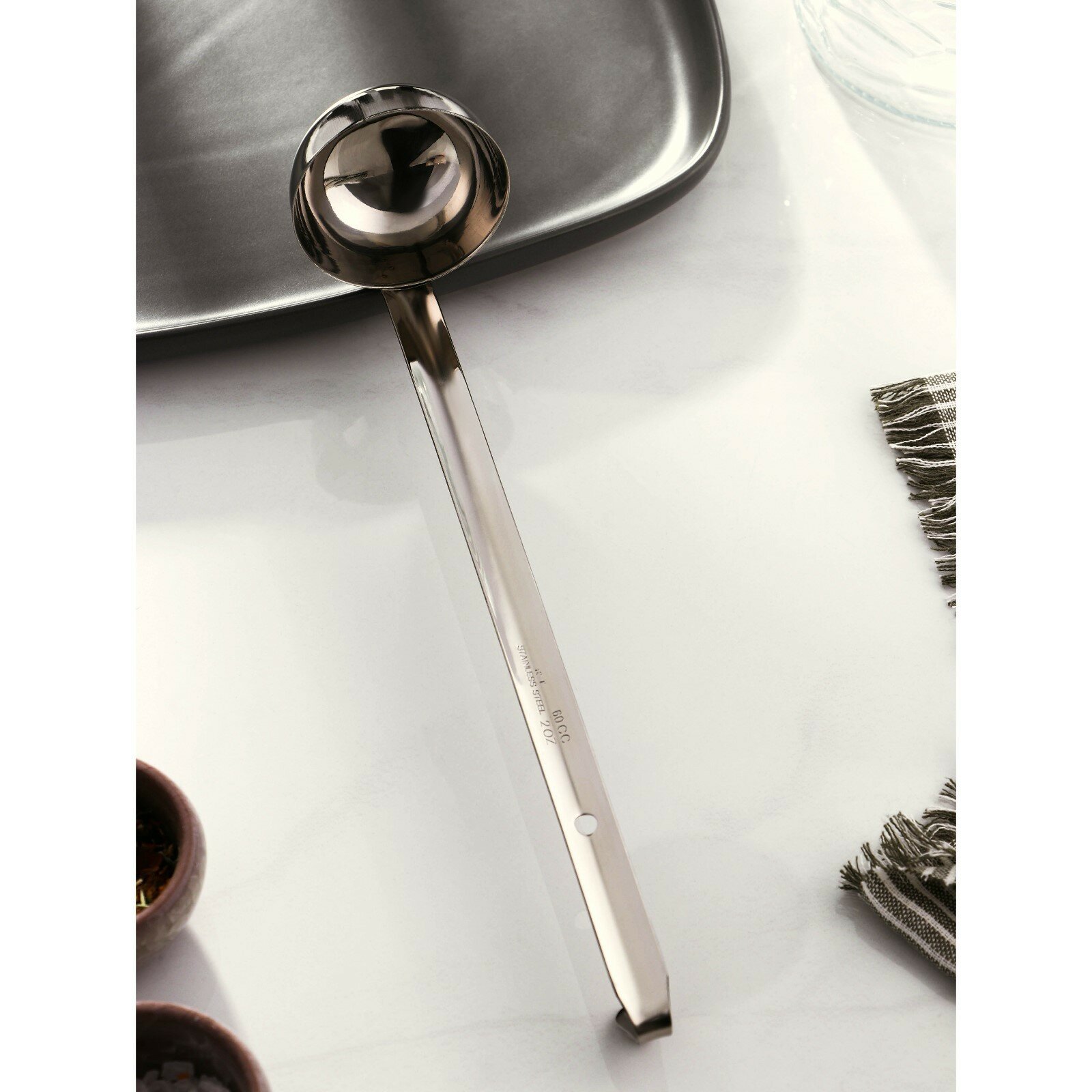 Половник из нержавеющей стали Доляна Everyday, 60 мл, 28×6 см, цвет серебряный, 7649015