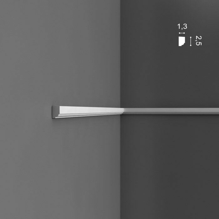 Молдинг Гладкий Orac Decor P9050 Д200хШ2.5хТ1.3 см Лепнина из Полиуретана / Орак Декор.