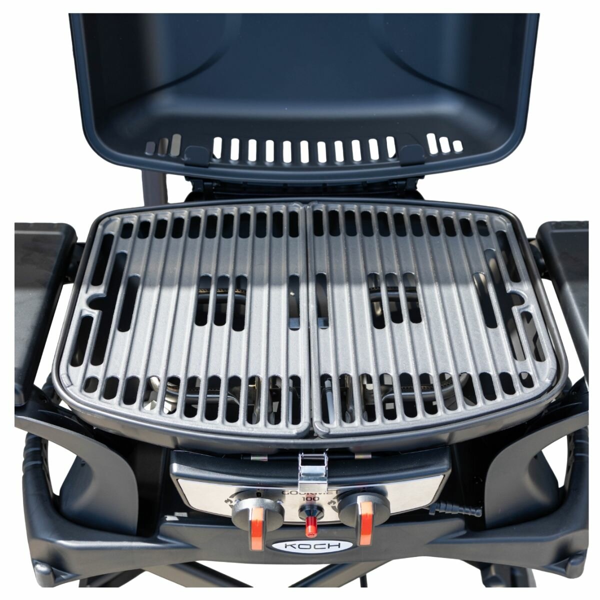Газовый гриль Koch "Gourmet" 100, 2 конфорки, антипригарное покрытие, черный