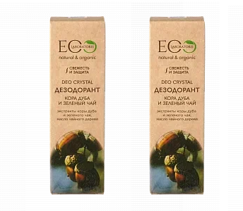 Дезодорант для тела Eco Deo Crystal Кора дуба и зеленый чай, 50 мл, 2 уп