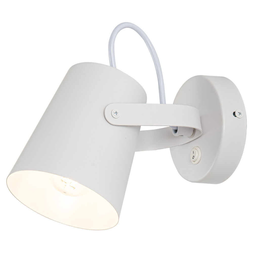 Бра с выключателем De Fran B-1110 Е27 220В 1*60Вт белый, металл