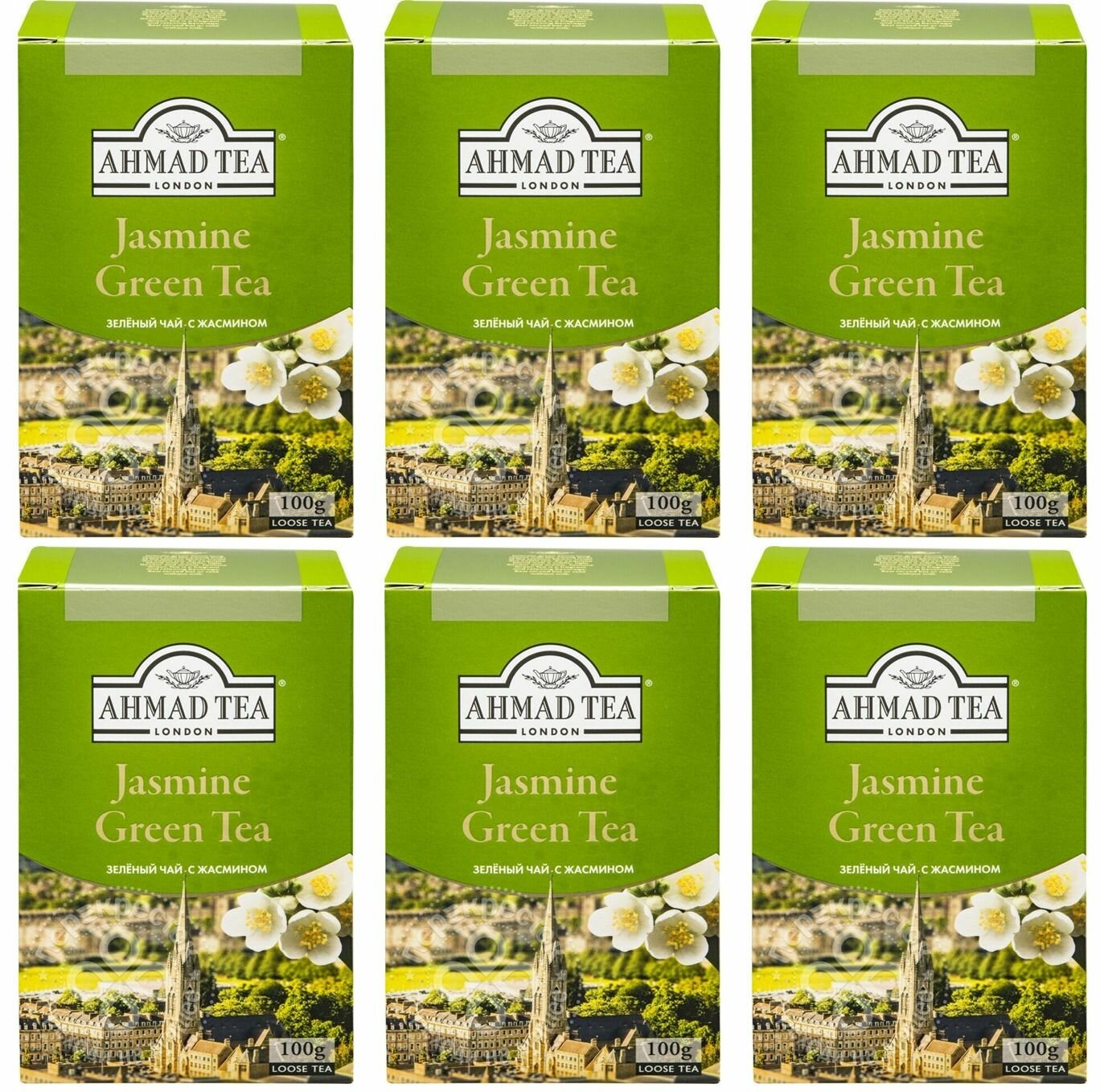 Ahmad Tea Чай зеленый Jasmine Green, листовой, 100 г, 6 шт