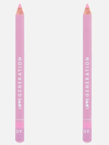 Карандаш для глаз Love Generation Eye Pencil, тон 09 холодный розовый, 1.2 гр, 2 шт