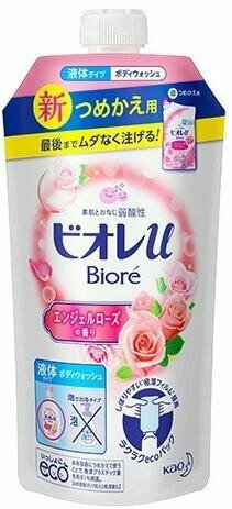 Kao Biore u Гель для душа с низким Ph уровнем и ароматом Розовой ангельской розы 340 мл запасной блок