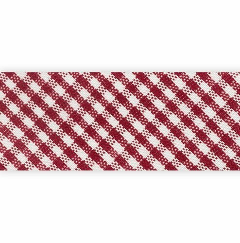 Косая бейка Х/Б "Gamma" GBF-20 19 - 20 мм 25 м 0.5 м №135C красный/клетка