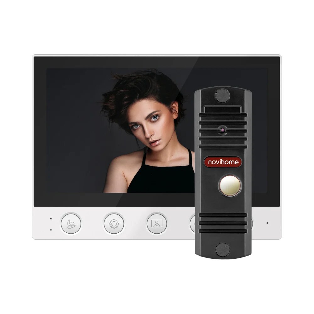Комплект видеодомофона для дома, дачи, квартиры Novihome simple 7 kit: монитор и вызывная панель 4378