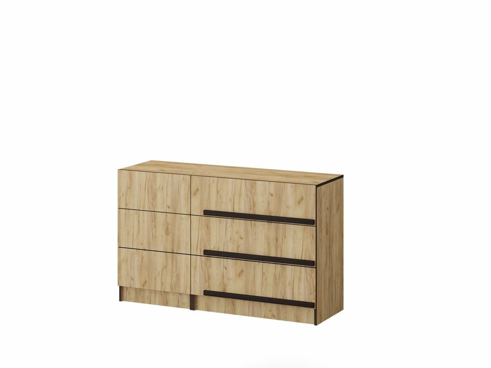 Комод Регион 058 Бастион №2, ЛДСП, 130х80х42 см дуб крафт золотой