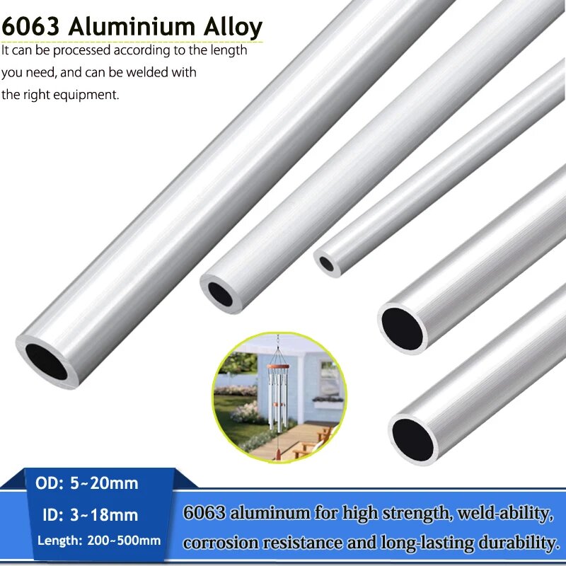 Алюминиевая труба 6063, 200-500 мм OD 6 x ID 4mm, 500mm