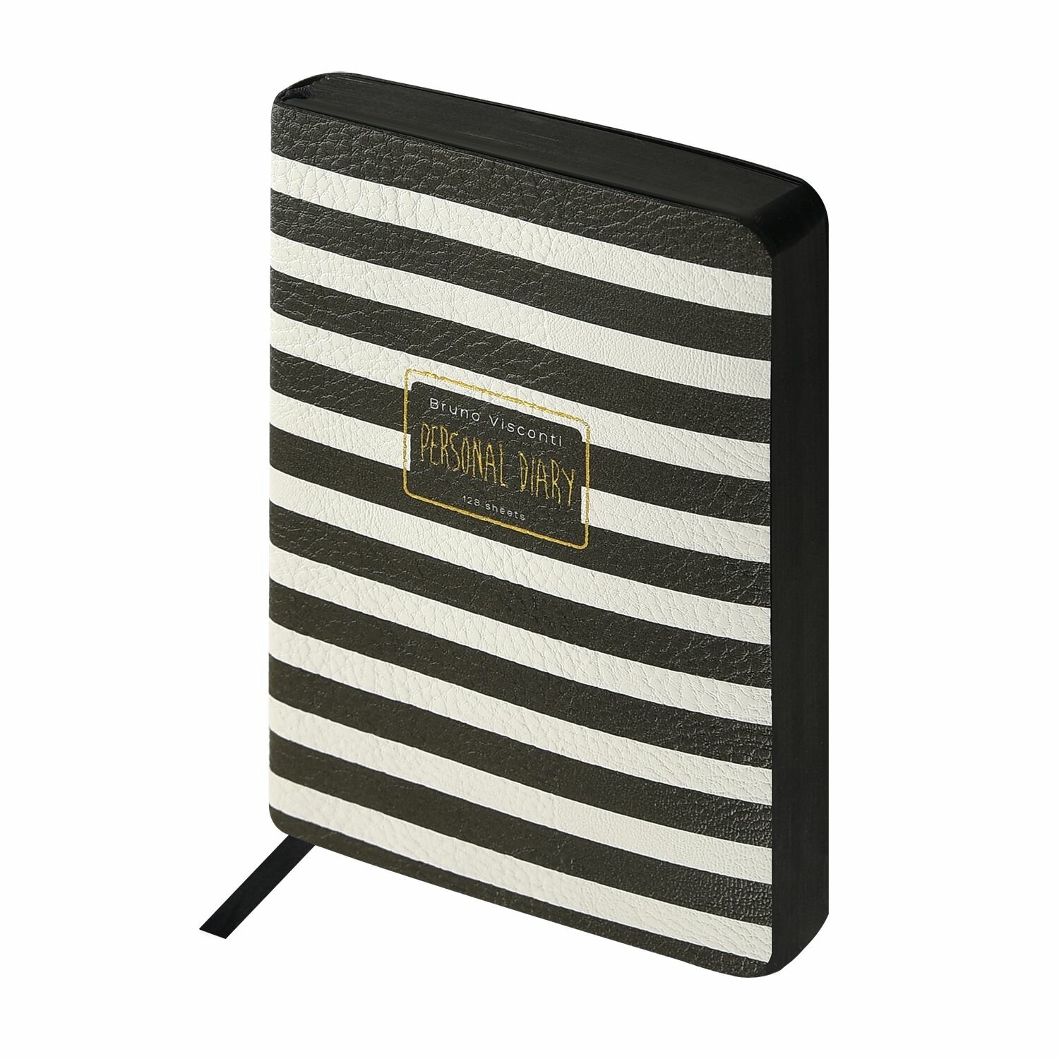 Ежедневник недатированный А6 Bruno Visconti "Black&White. Полоски" 256 стр. женский / блокнот для записей в линейку арт.3-742/02