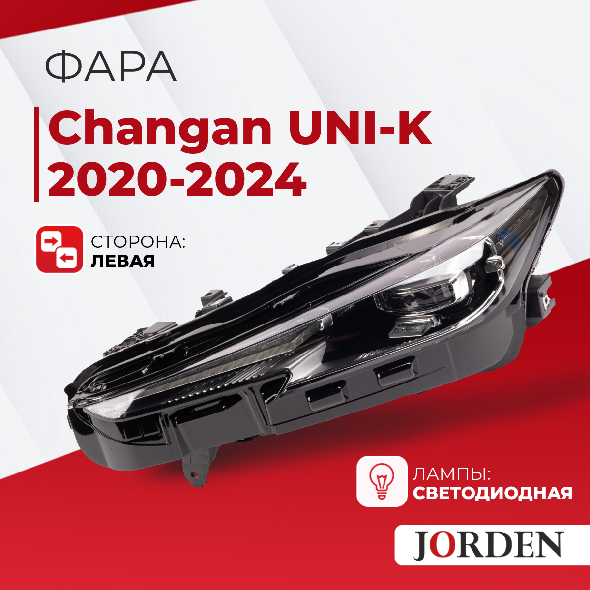 Фара Чанган юни к Changan UNI-K 2020-2024 левая диодная high автомобильный фонарь головного света ближний дальний