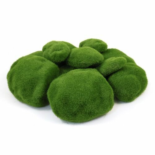 Набор декоративных камней ШвейТорг, имитация мха, 12 шт, зелёный