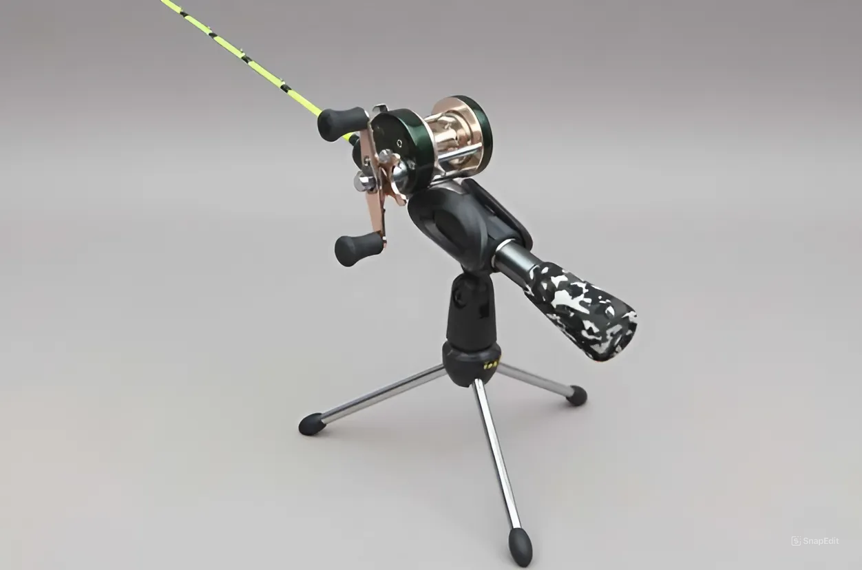 Подставка "Tok-Tok" на треноге, с зажимом для зимней удочки, черный