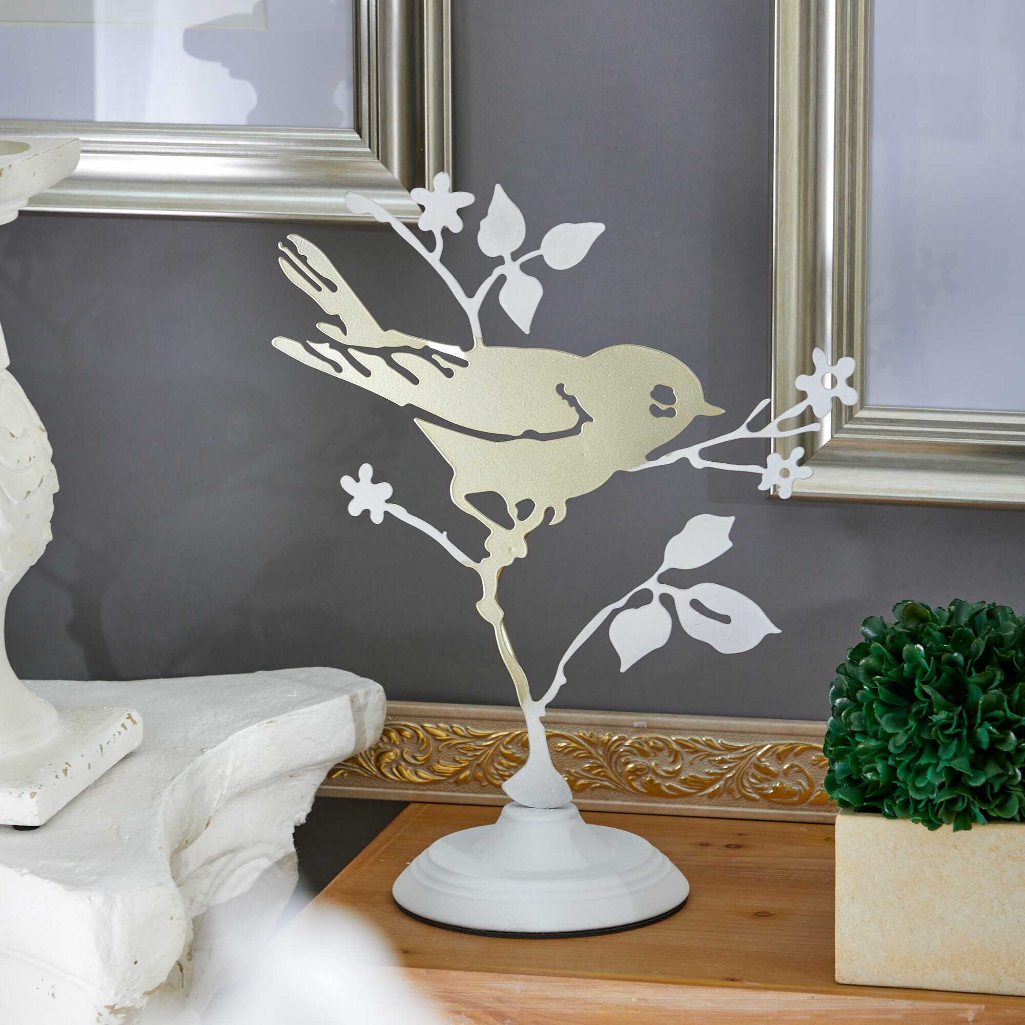 57-166 Декор настольный Птичка 28х14х34см, Железо, золотистый, Glasar