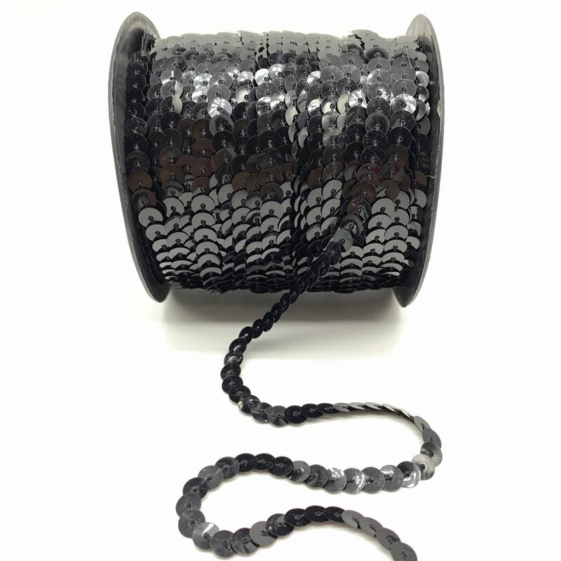 Лента с блестками 5 ярдов 6 мм Черный, 02