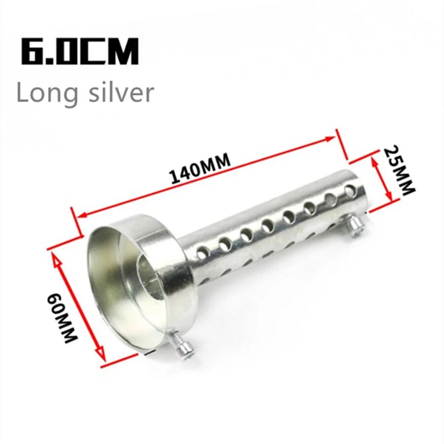 Глушитель выхлопа мотоцикла DB Killer глушитель железный элиминатор звук регулируемая универсальная перегородка 35 мм/42 мм/45 мм/48 мм/60 мм Серебряный, 6.0 Long silver