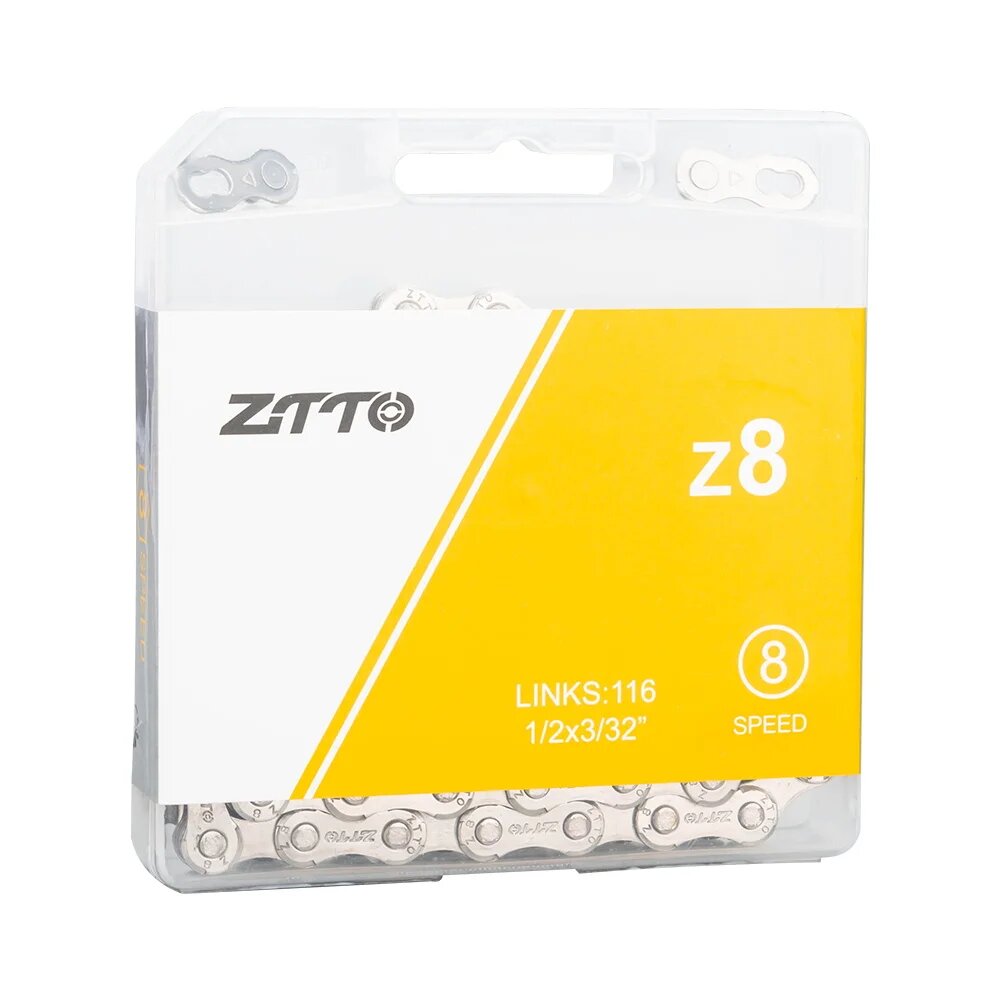 ZTTO 8 скоростная цепь для горного велосипеда, шоссейного велосипеда, запчасти, высококачественные прочные цепи, недостающие звенья для деталей, система K7 MTB