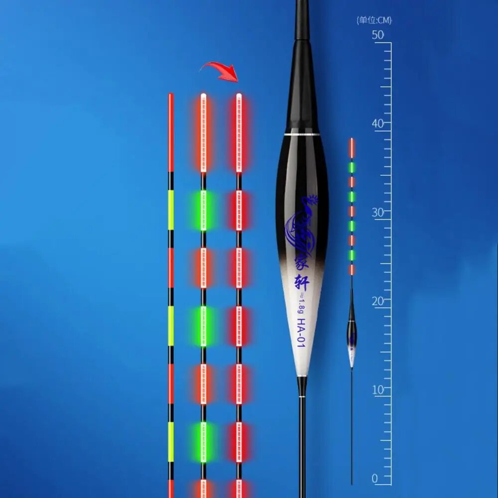Умный светодиодный поплавок для рыбалки с длинным хвостом, 1 шт, Высокочувствительный звуковой поплавок, датчик силы тяжести, светящийся Электрический стробоскоп для ночной рыбалки Eat Lead 1.8g
