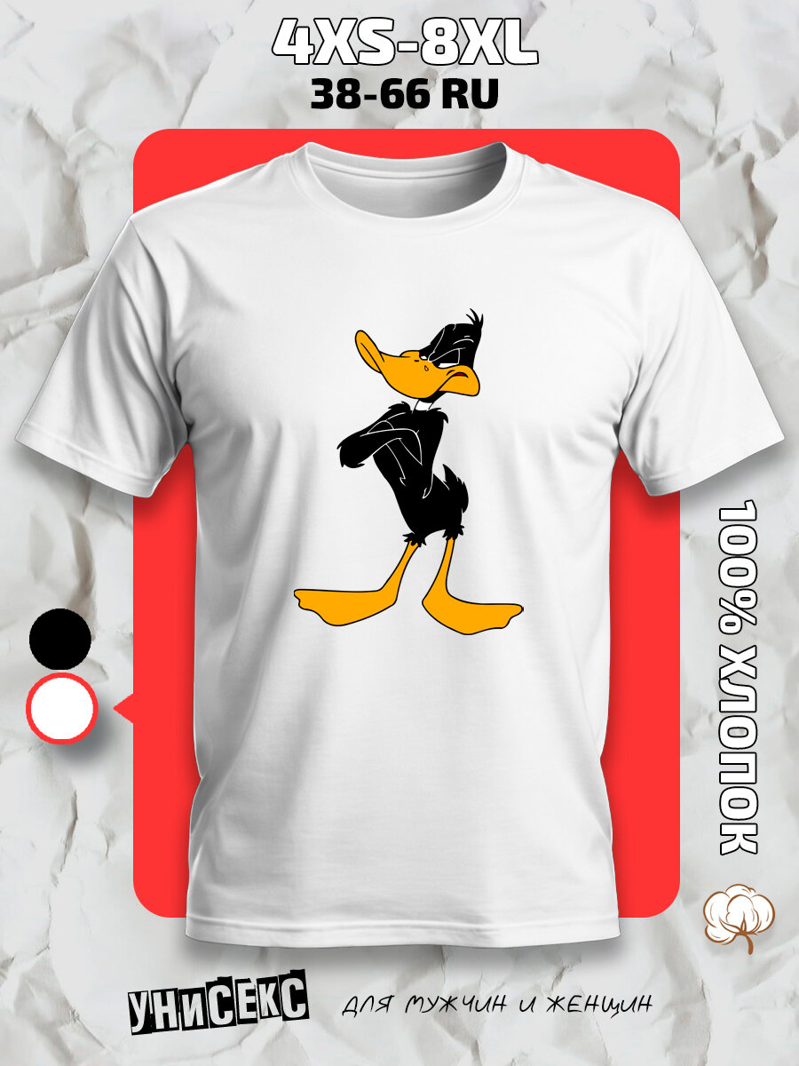 Футболка с принтом даффи дак daffy duck утка