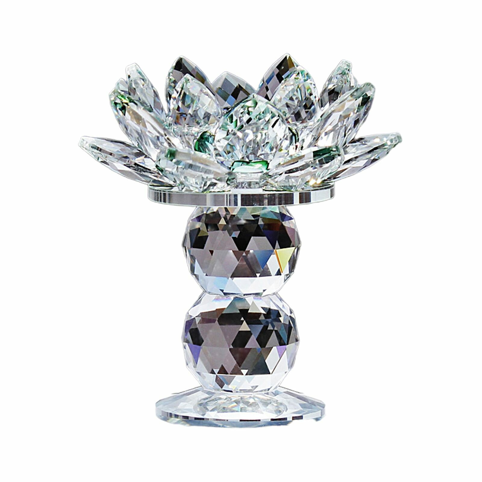 Хрустальный подсвечник Lotus с двойным шаром-зеленый