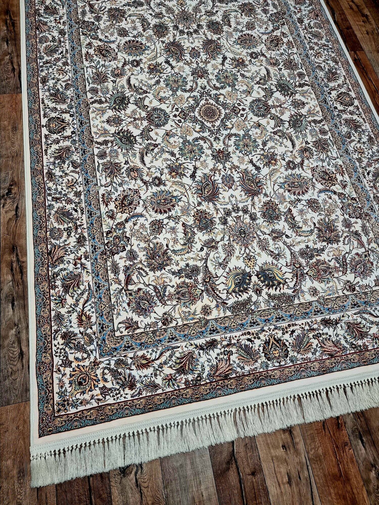 Персидский Ковер Farrahi Carpet , 1,5x2,25 м, полиэстер/хлопок, кремовый