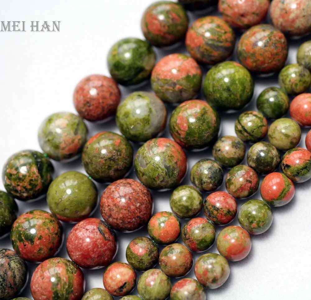 Престиль джем Унакит бусины 6-10 мм 8mm-3 strands