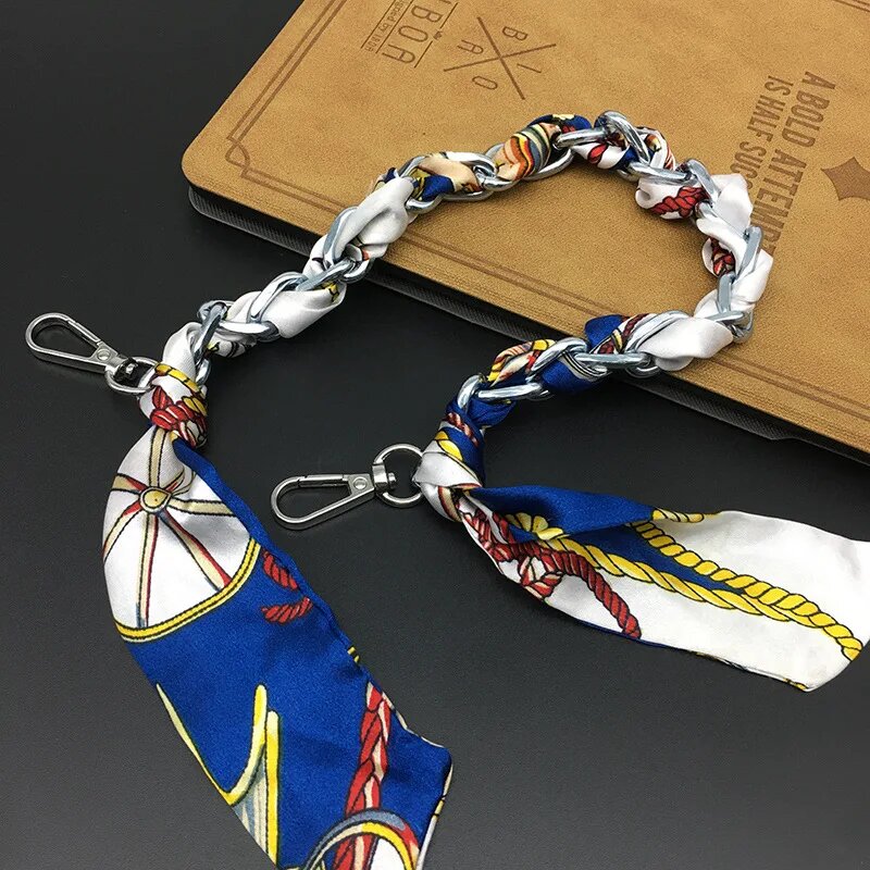 Шелковый шарф, лента, аксессуары для сумок, цепочка, модный шарф, женская сумка, Декор, бант, 28