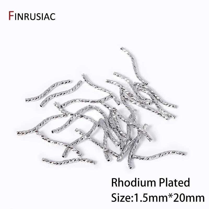 Золотые бусины соединители FINRUSIAC 60 шт 30 pieces, Rhodium Plated-20mm