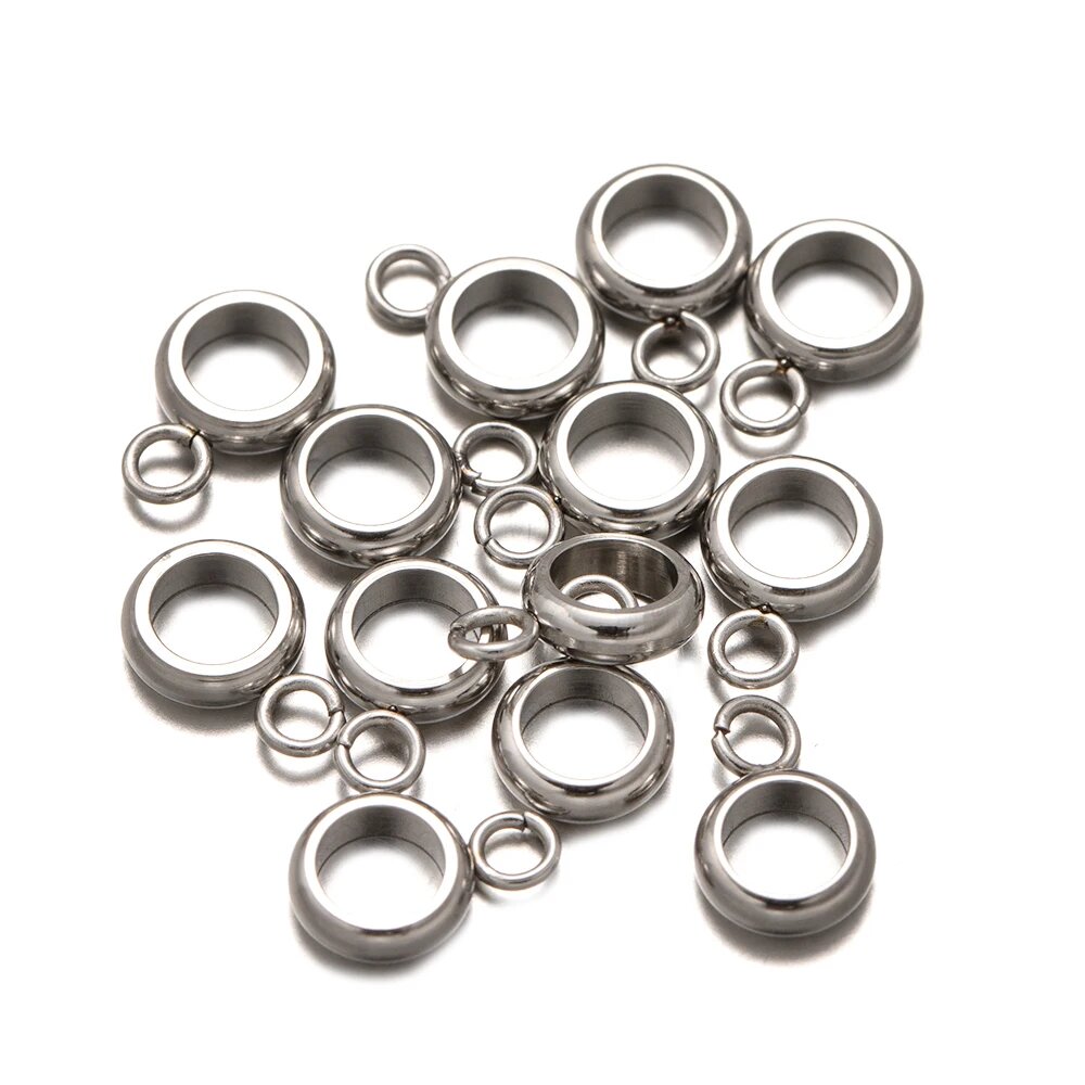 Комплект колец из нержавеющей стали для шармов 20 шт 4mm, Rhodium