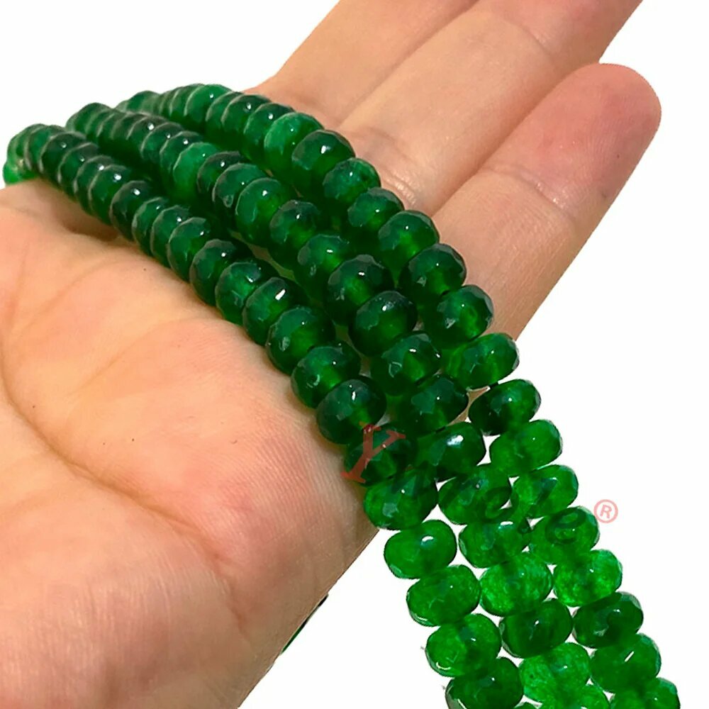 Зеленый халцедон, имитация изумруда, бусины 15 дюймов