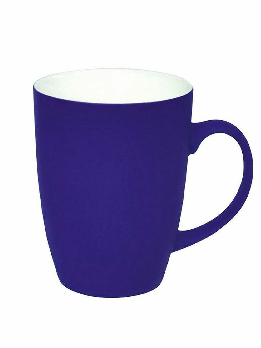 Кружка "Sweet" с прорезиненным покрытием, синий, 350 мл, фарфор