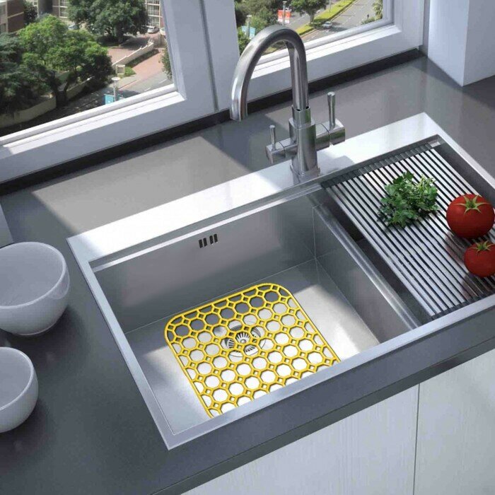 Решётка в раковину Комфорт Плюс, 26 х 26 см, пластик, микс