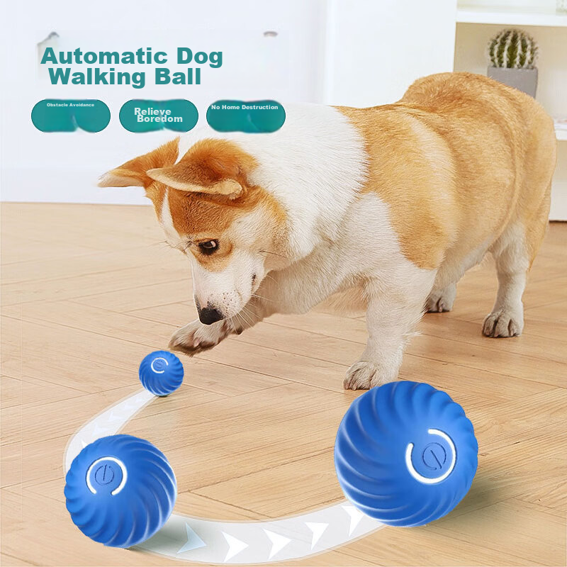 Cigeman Dog Toy, Durable Chew Ball, Automatic Dog Entertainment Device, Self-Entertaining Boredom Relief, Pet Electric Smart Elastic Leash Ball