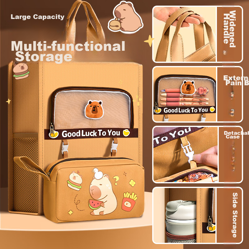 ShuXing Capybara Stationery Set Big Gift Box Girls Blind Box Birthday Gift Learning Supplies Middle School Large Capacity Planner Capybara High Value Student Gift Back to School Gift