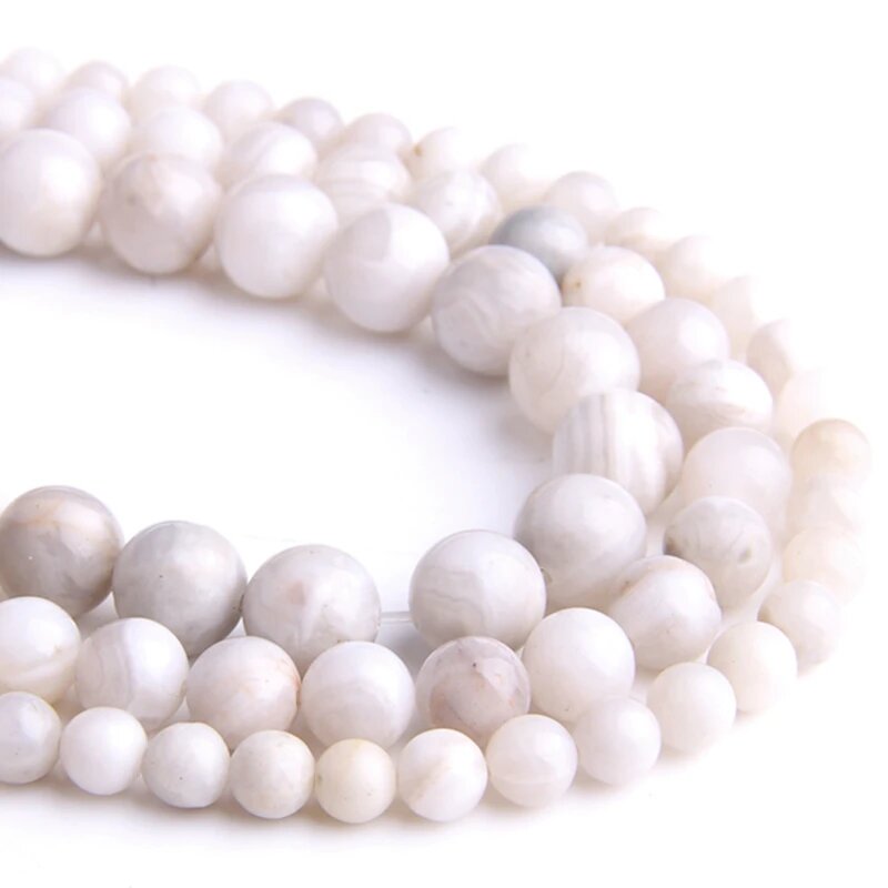 Бусины из агата Vinswet, белые, круглые, 6-12 мм 4mm(approx 92pcs)