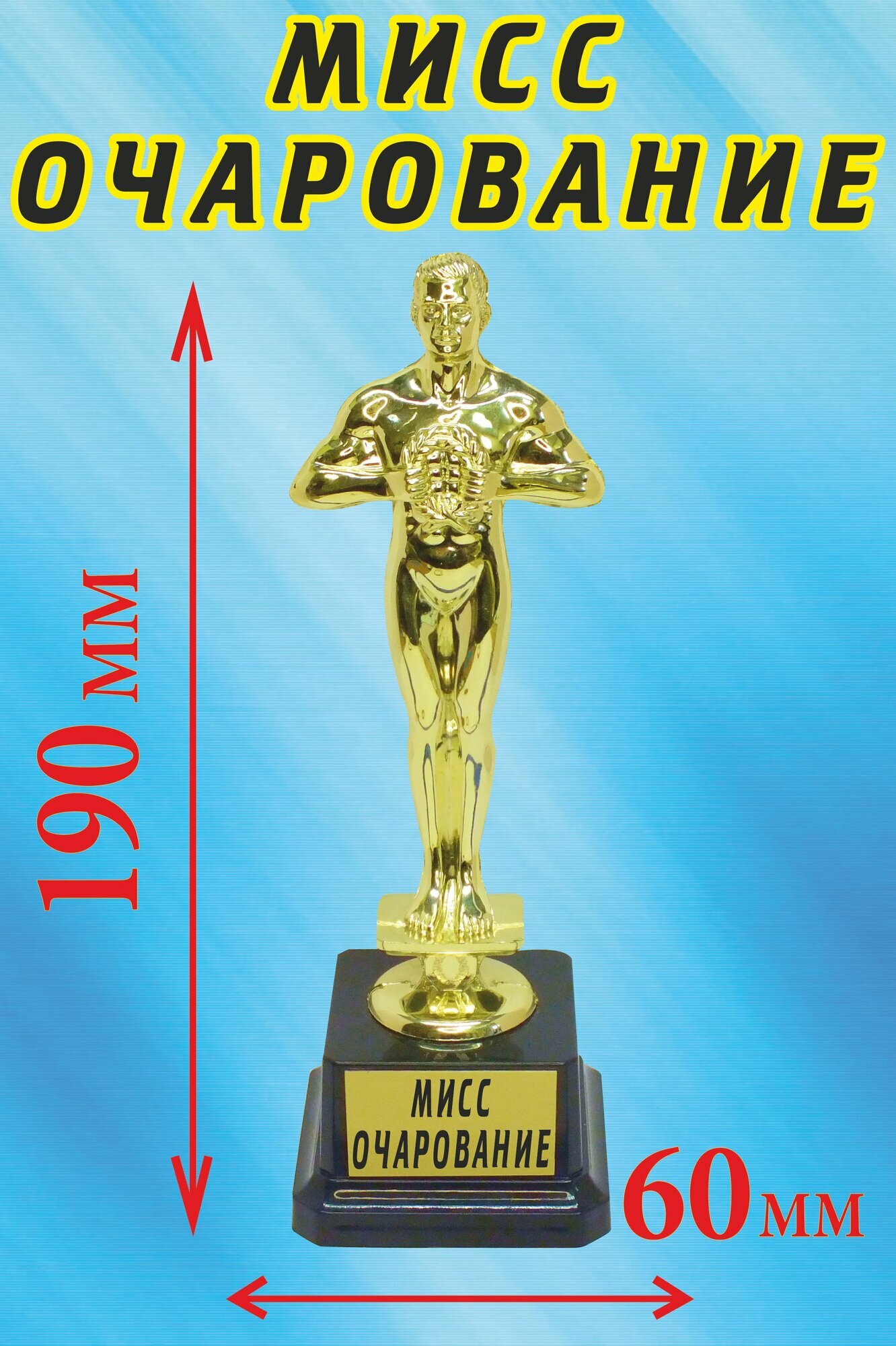 Кубок подарочный Оскар " Мисс очарование ".