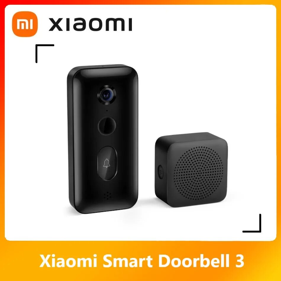 Xiaomi Smart Doorbell 3 - Беспроводной видеозвонок для дома, черного цвета с динамиком
