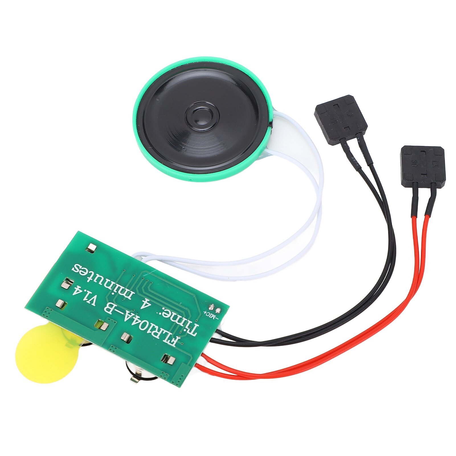 DIY чип для поздравительной открытки с записью голоса 4 минут, звуковой чип для поздравительной открытки на праздники, питание от 3-кнопочных батарей, громкоговоритщий динамик зеленый 16Ω 0.25W, длина платы 46мм, ширина 27мм, высота 10мм, диаметр