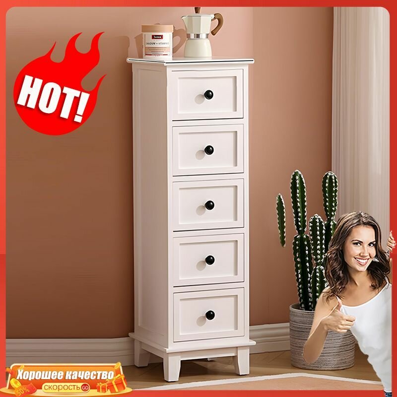 Тумба для хранения с ящиками из утолщенного массива дерева